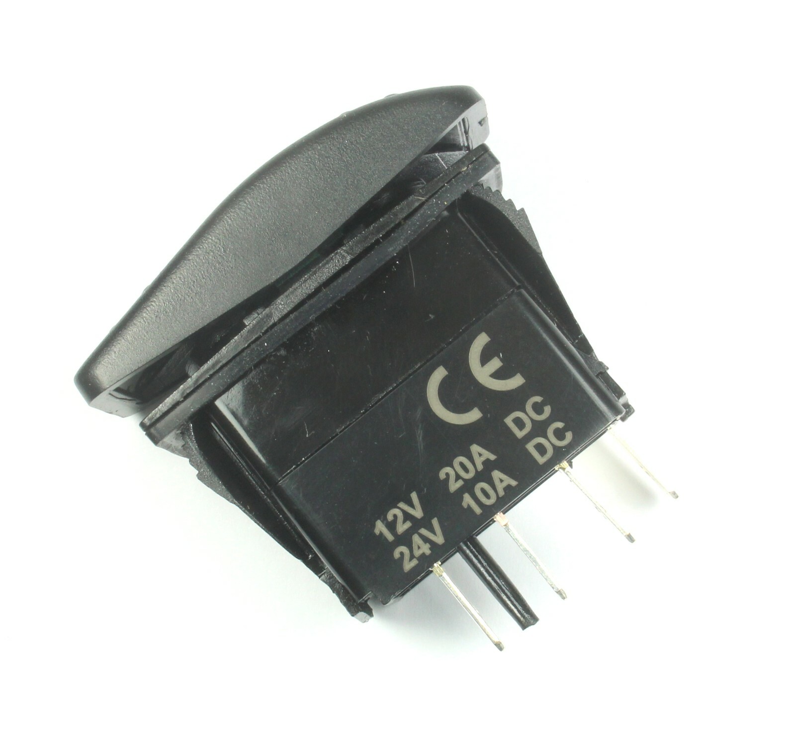 MOMENTARY Rocker Switch DPDT, 20A 12VDC, Illuminated GREEN 7pins ...