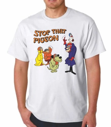 STOP THAT PIGEON T-SHIRT CARTOON HANNA BARBERA DICK DASTARDLY MUTLEY | eBay