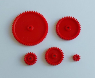 plastic gear cogs pack of 5 plastic gears various sizes 3.9 mm hole ...