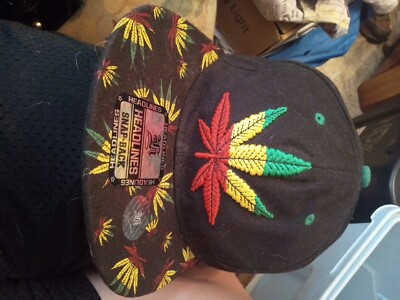 Men's Headlines Snap Back Pot Leaf Hat | eBay