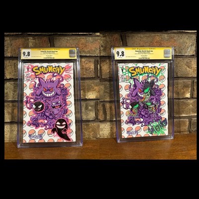 9.8 Smunchy set Gengar Haunter Gastly Signed & Remarked w/UV Treatment ...