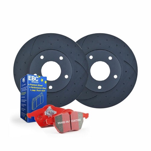 DIMP SLOTTED REAR RDA DISC BRAKE ROTORS & EBC REDSTUFF PADS FOR FALCON ...