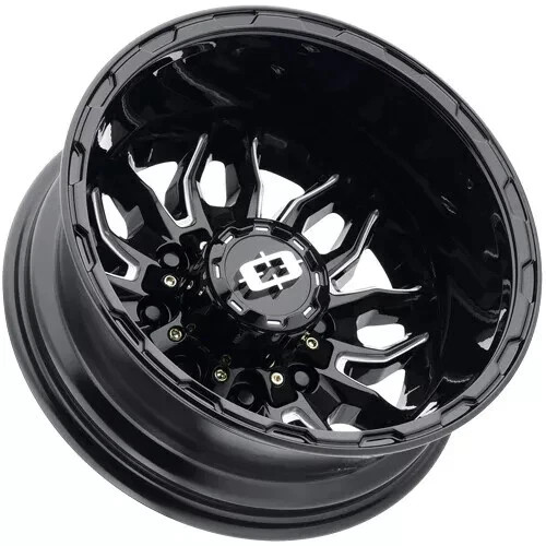 (Set-4) Vision 410 Korupt Dually 17x6.5 8x200 Black Milled Wheels Rims ...