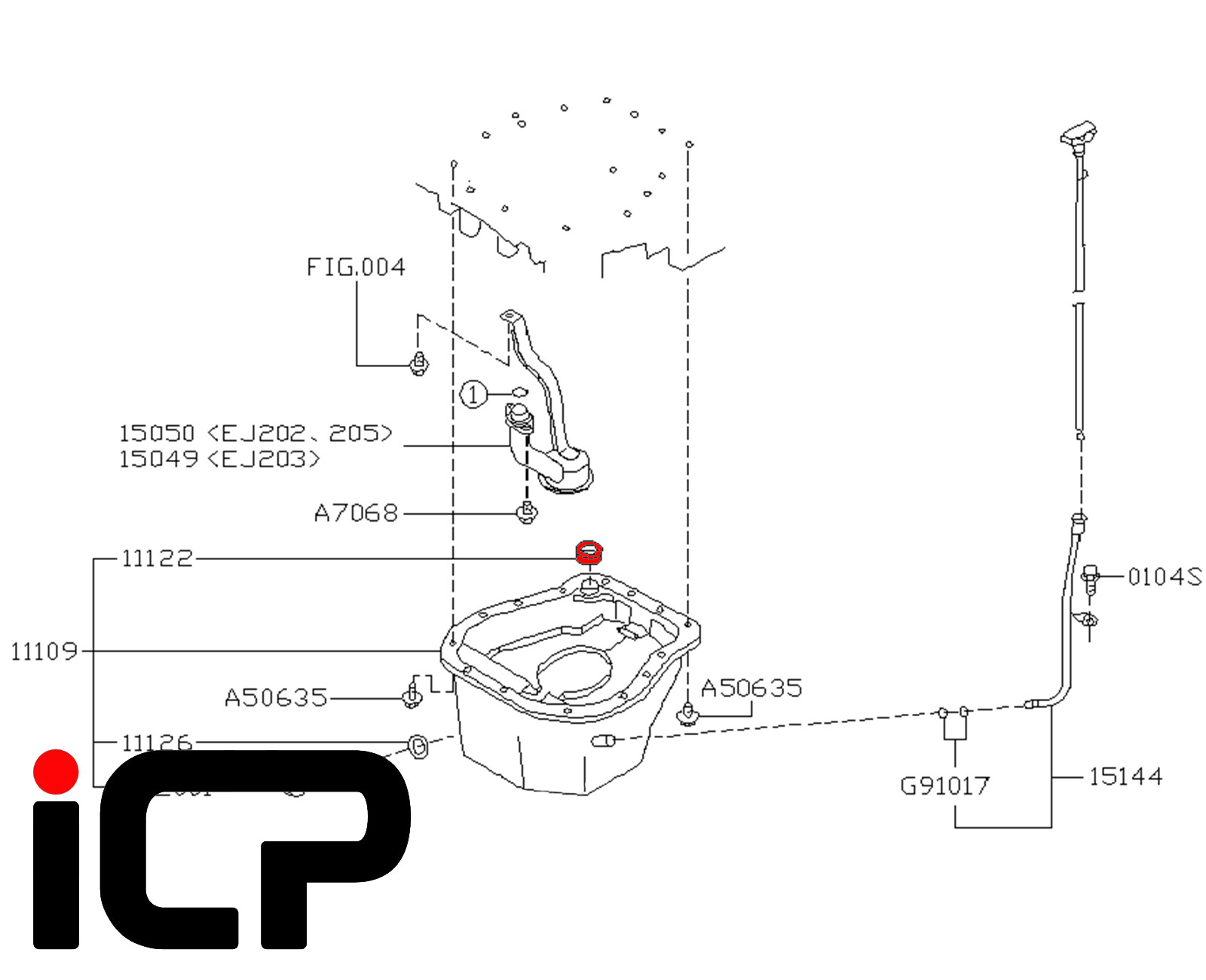 Engine Oil Sump Return Pipe O-Ring 11122AA340 Fits: Subaru EJ20 EJ22 ...