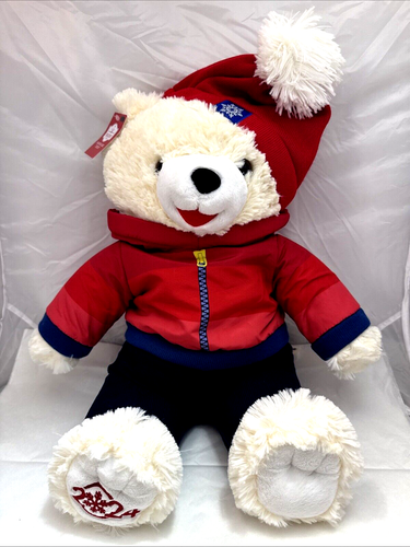 Christmas Holiday Time Snowflake 2024 Teddy Bear, Cream Girl Red Jacket ...