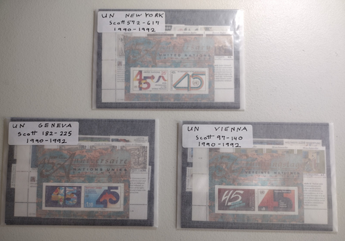 UN 1990-1992 COMPLETE YEAR SETS * ALL 3 AGENCIES NY GENEVA VIENNA - 9 ...