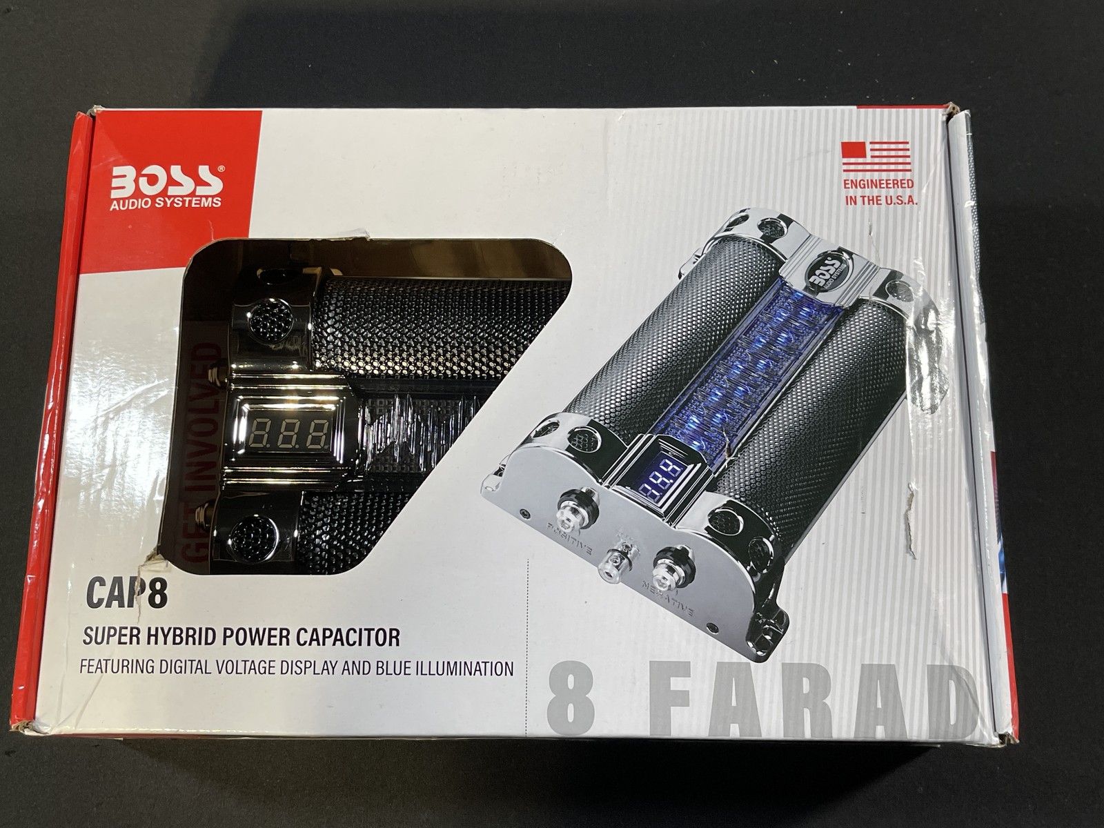 Boss CAP8 8 Farad LED Digital Hybrid Voltage Display Car Capacitor for ...