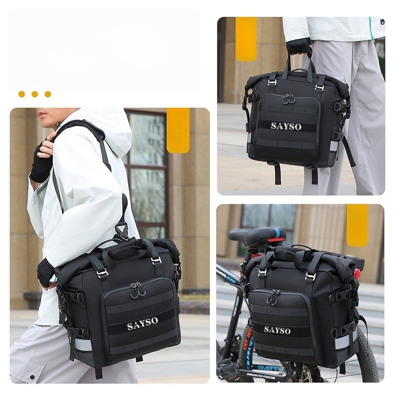 Motorcycle Side Bag Quick Release Tail Bag Waterproof 21-33L Expandable ...