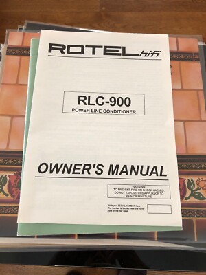Mint Rotel RLC-900 Power Line Conditioner Owner’s Manual | eBay