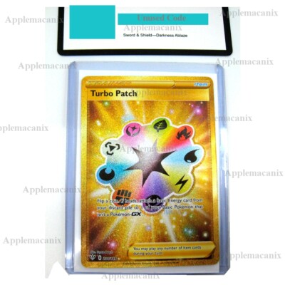Turbo Patch Card Secret Rare Pokemon SWSH Darkness Ablaze w/Code Card ...