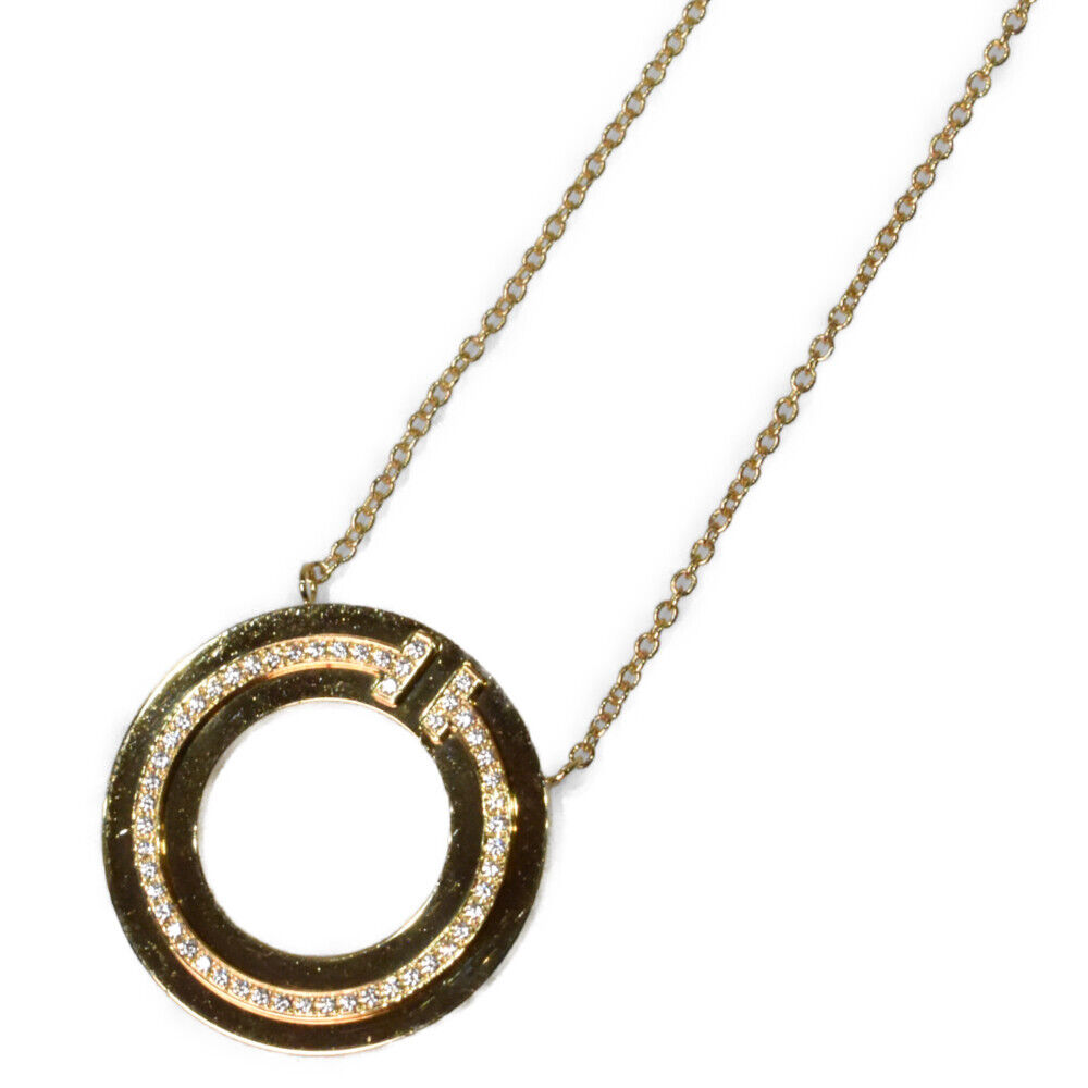 AUTH TIFFANY & CO. DIAMOND CIRCLE PENDANT K18 GOLD 750 NECK AUTH TIFFANY & CO. DIAMOND CIRCLE PENDANT K18 GOLD 750 NECK
