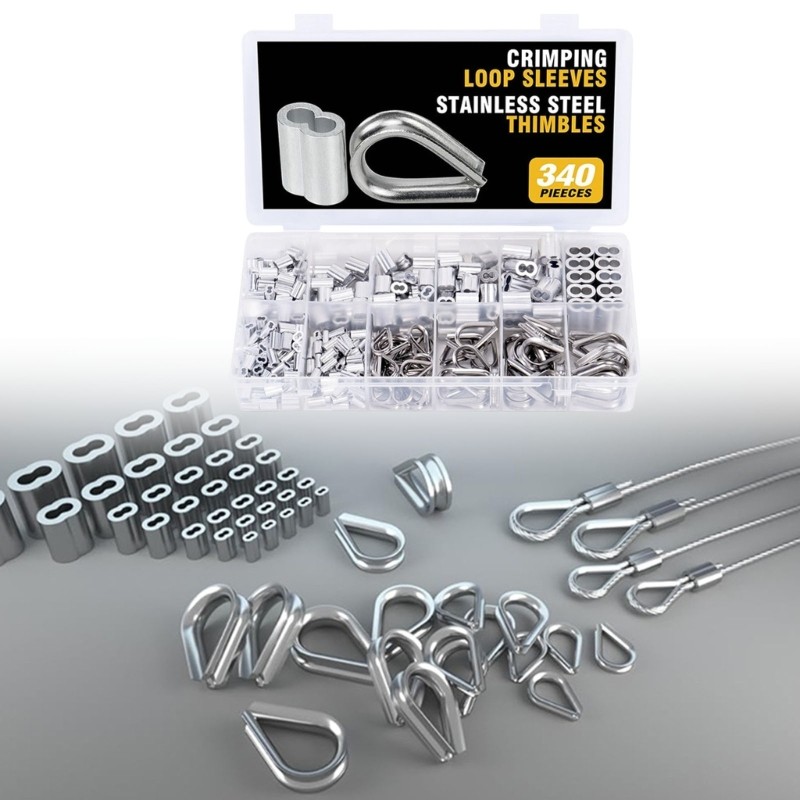 Aluminum Sleeve Wire Crimp Sleeve Wire Ferrules Cord Lock Cable ...