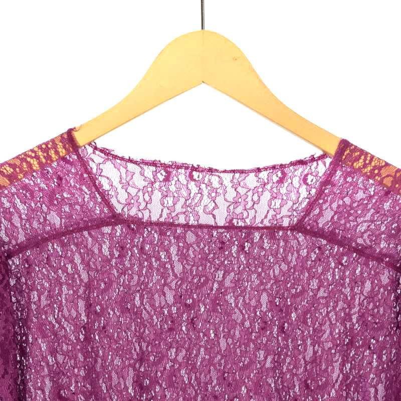John Lawrence Sullivan Mesh Lace T-Shirt Cut And Sew Long John Lawrence Sullivan Mesh Lace T-Shirt Cut And Sew Long