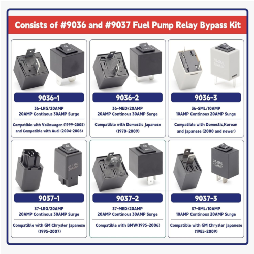 9038 Fuel Pump Relay Bypass Master Switch Kit, Pack of 6 Tester... | eBay