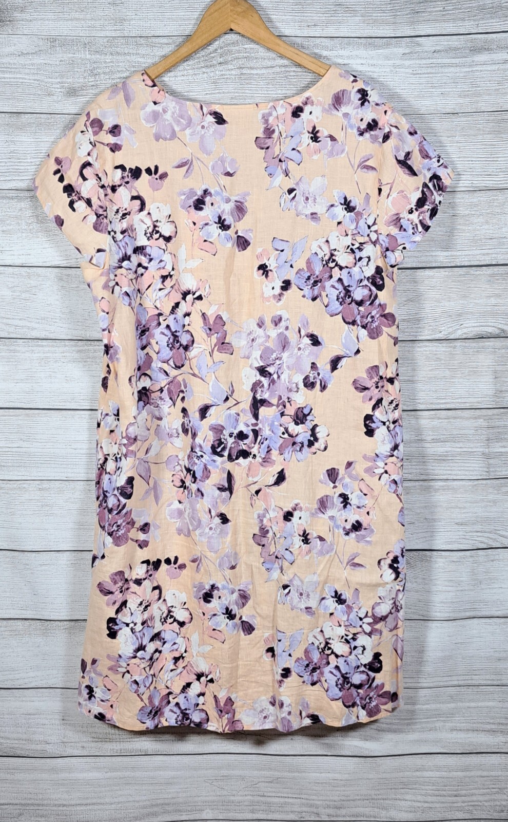 New J Jill Love Linen Peach Purple Floral Print Dress 2x Nwot Ebay