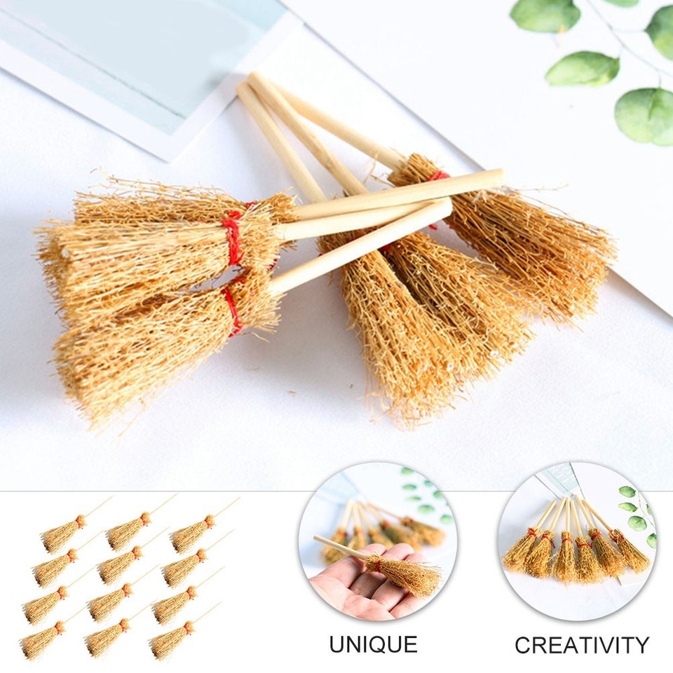 10 Pcs Mini House Brooms Miniature Craft Accessories Broomsticks | eBay ...