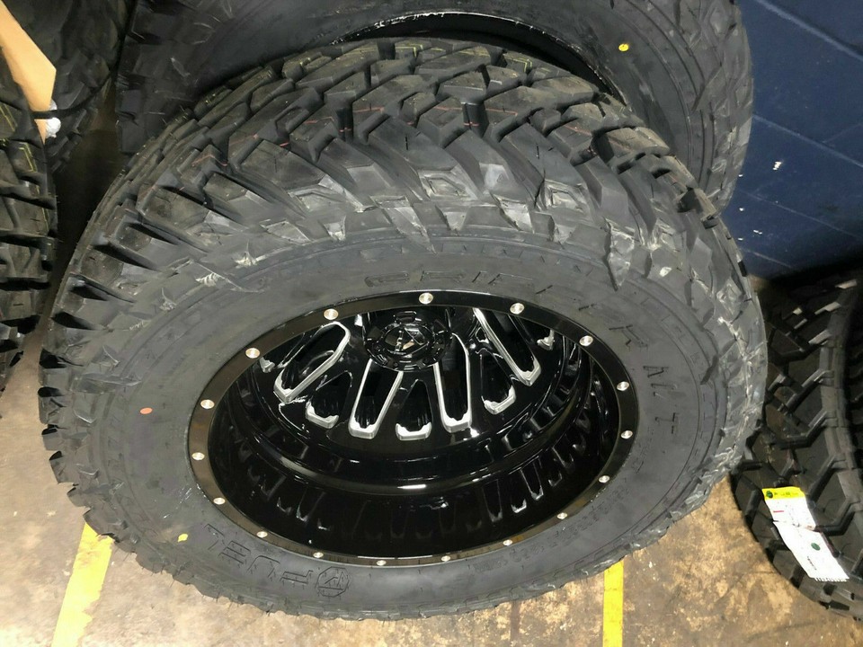 6) 20" Fuel D581 Dually Triton Wheels 35" MT Tires Package 8x6.5 Dodge ...