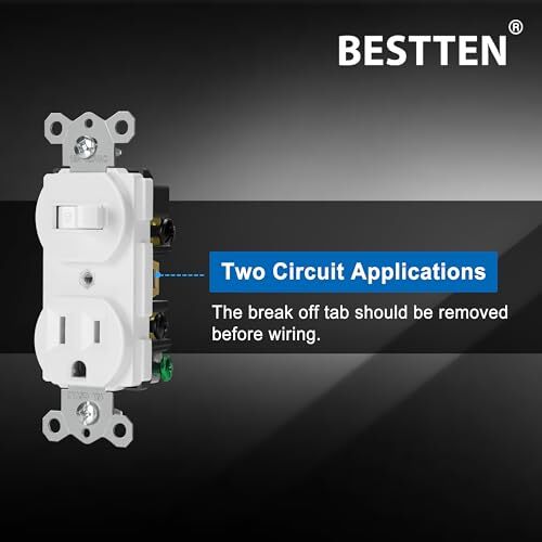 2 Pack Combination Toggle Light Switch and Duplex Receptacle Outlet ...