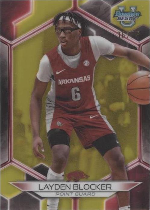 2023-24 Bowman University Best - Layden Blocker #4 Yellow Refractor /75 ...
