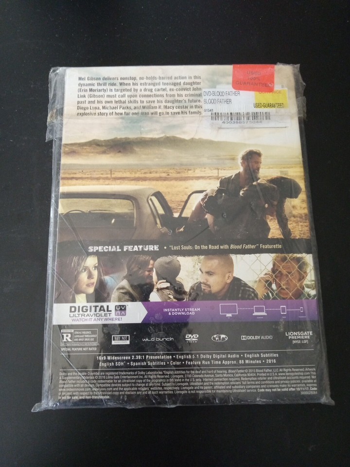 Redemption on the Run: Blood Father (DVD, 2016) - Mel Gibson - Shelf203 ...