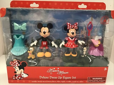 Minnie Mouse Deluxe Dress Up Figure Set Snap On Clothing Mickey FIGARO ...