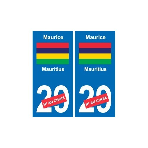 Maurice Mauritius sticker numéro département au choix autocollant ...
