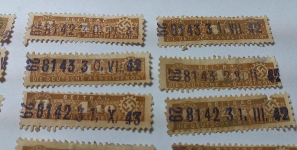 23 Germany DAF ARBEITSFRONT 4.40 Due Stamps Nazi Era German Labor Front ...