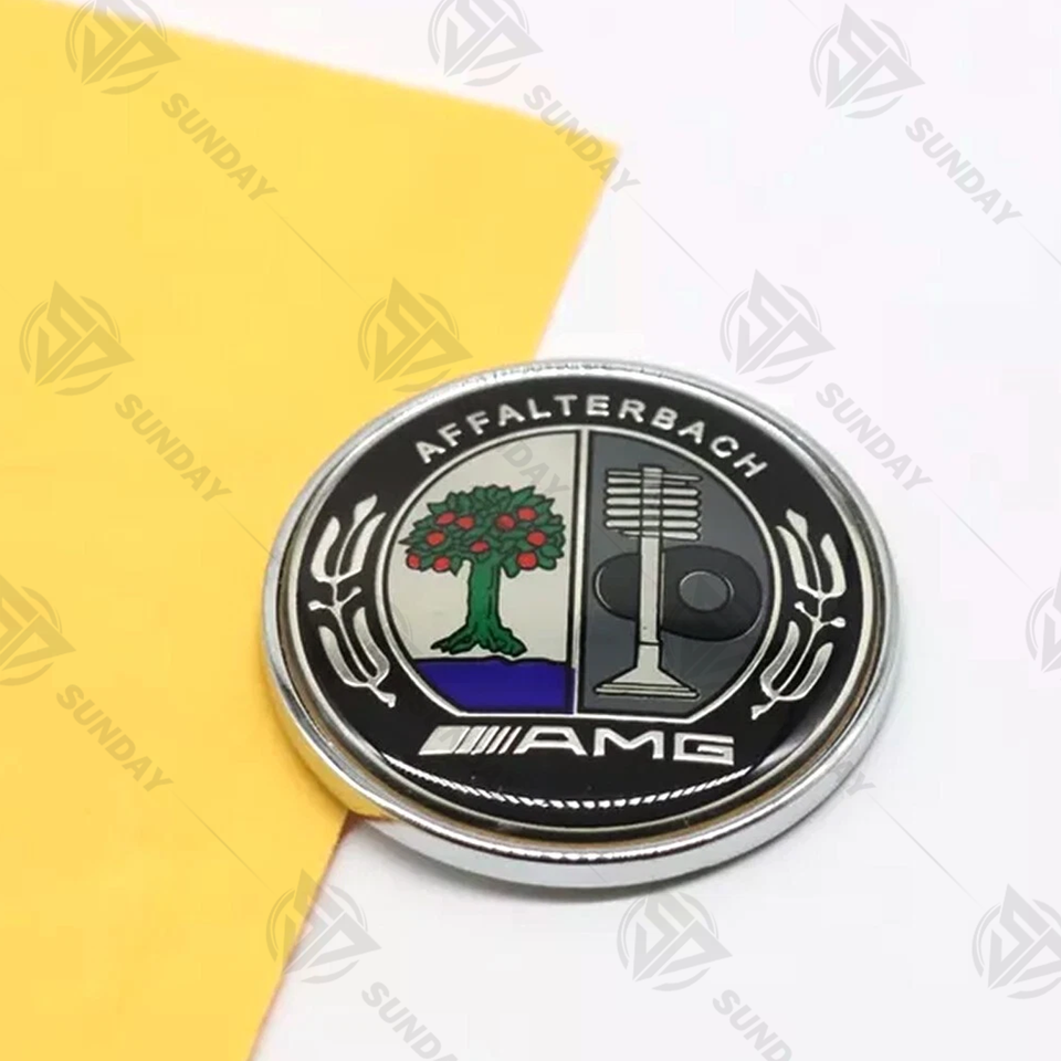 Affalterbach Front Hood 3D Apple Tree Badge For AMG Emblem Chrome ...