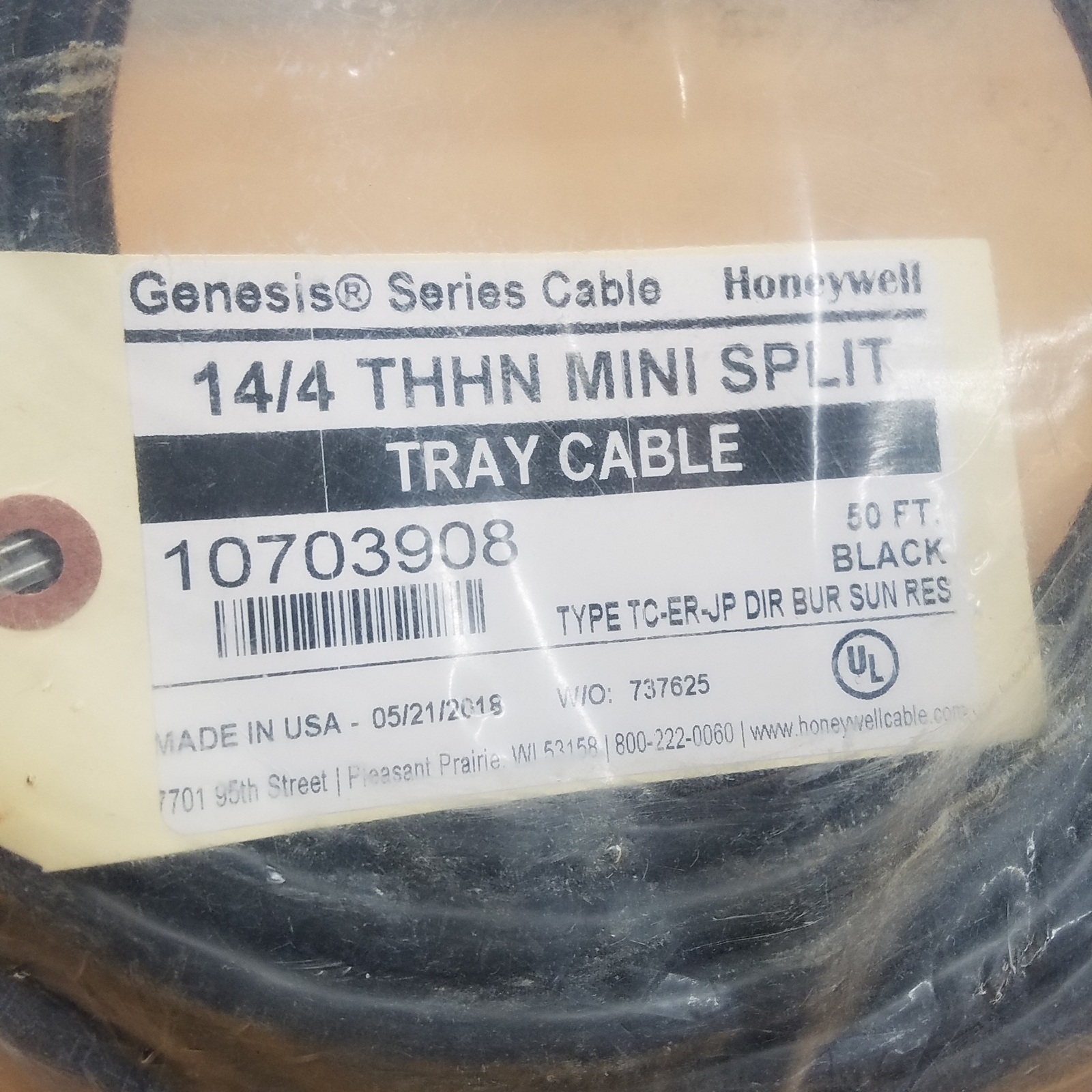 Honeywell 10703908, 14/4 THHN, Mini Split Tray 50' Cable, 600V - NEW | eBay
