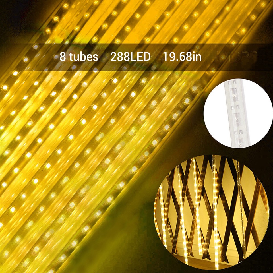 288 LED Solar Meteor Shower Rain String Lights Tree Garden Party Xmas ...