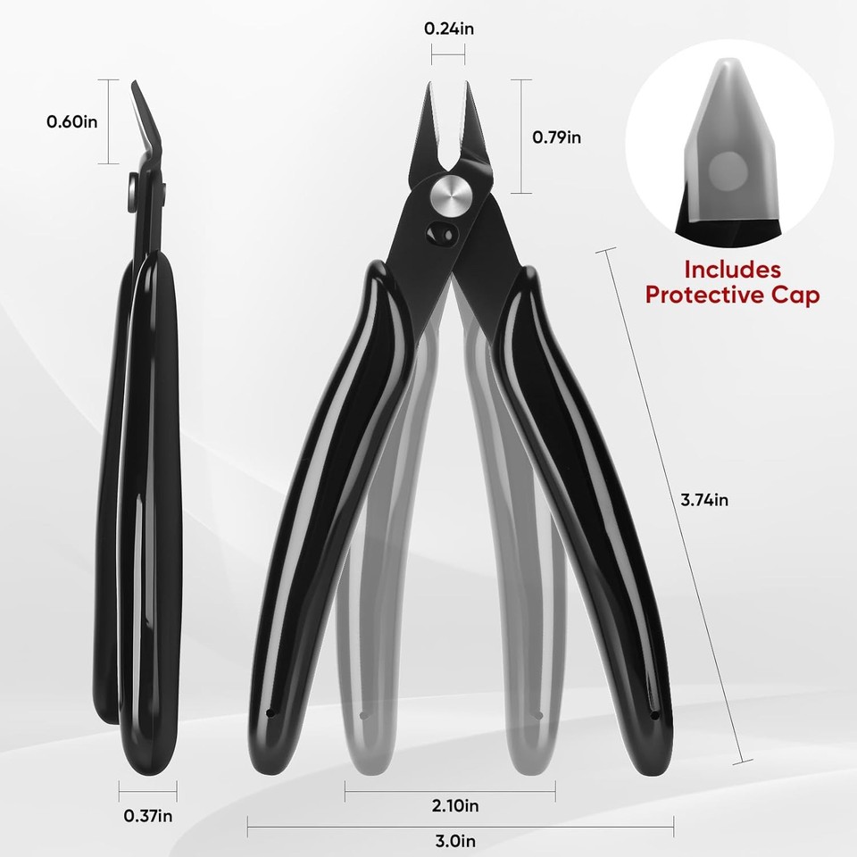 5 Inch Flush Cutters, 2 Pack Micro Wire Cutters, Sharp Zip Tie Cutter ...