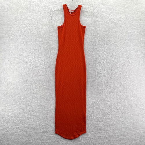 New Rag & Bone New York Rib Tank Midi Dress Womens 2XS Orange Slim ...