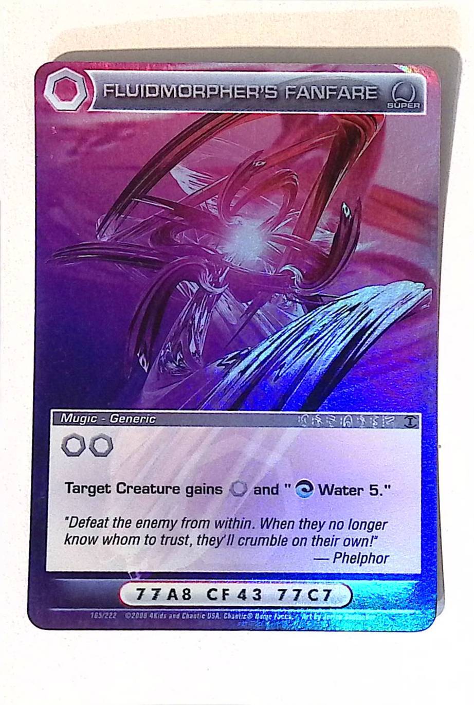 Chaotic 165/222 Fluidmorpher's Fanfare Super Rare Holo Foil Mugic Card ...