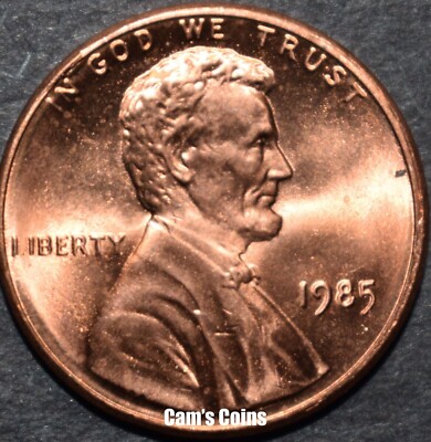 1985 P Lincoln Memorial Penny Brilliant Uncirculated BU Mint Red Cent ...