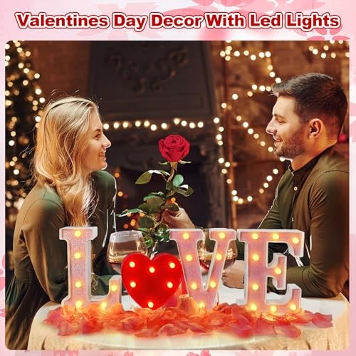 Love Sign with Light Up Heart and LED Letters - Battery Operated ...