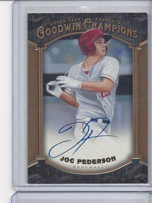 JOC PEDERSON 2014 UPPER DECK GOODWIN CHAMPIONS DODGERS ROOKIE ON CARD ...