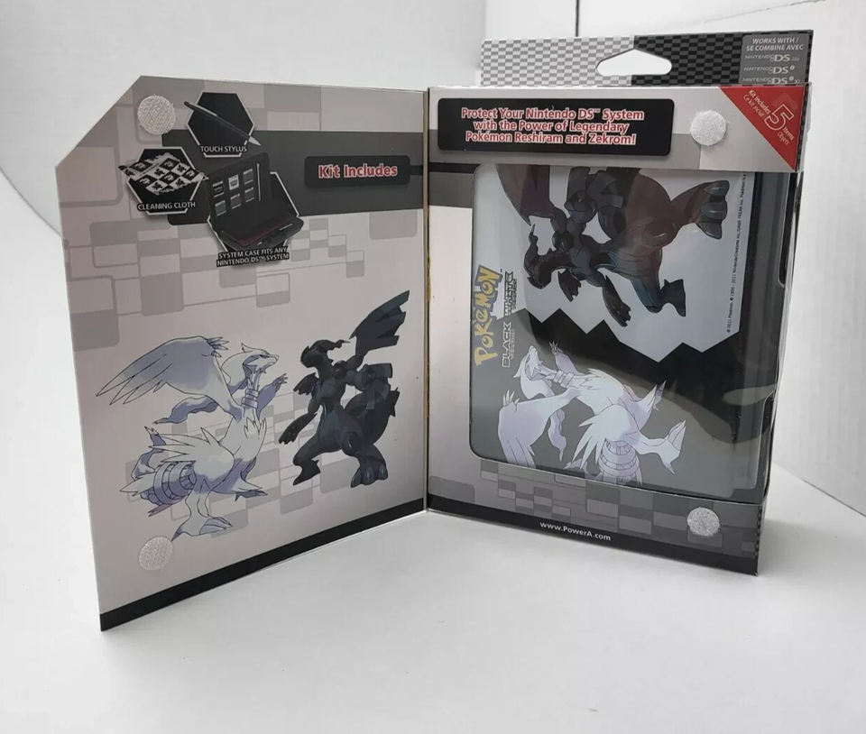MINT NEW POKEMON BLACK & WHITE HARD SHELL TRAVEL CASE FOR NINTENDO DSI ...