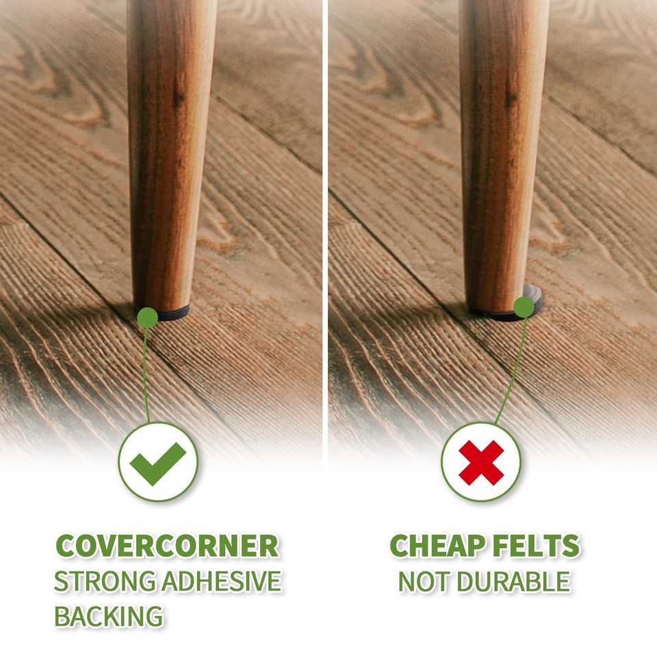 48 PCS Self Adhesive Chair Leg Floor Protectors Felt Pads Furniture ...