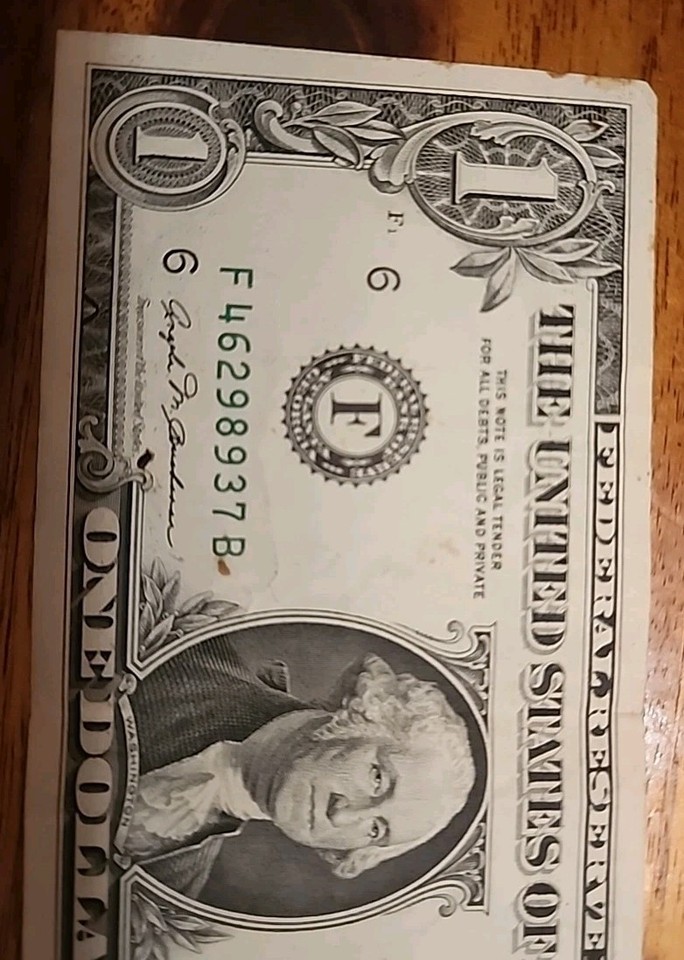 1981 $1 One Dollar Federal Reserve Note Offset Print Front Back ...
