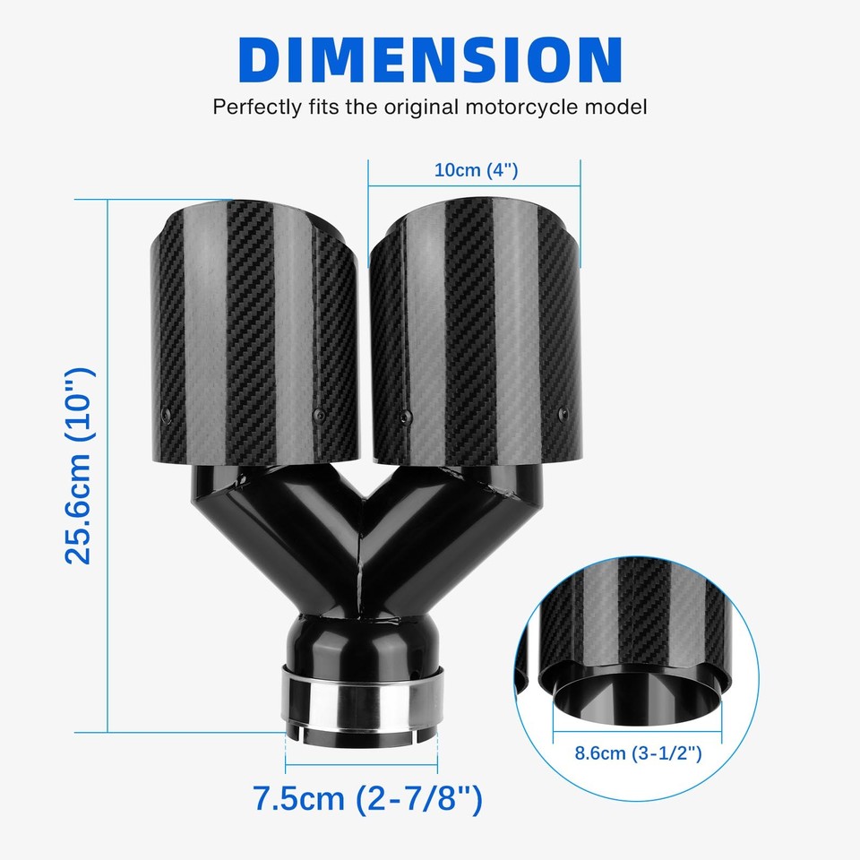 For Subaru Forester Carbon Fiber Dual Exhaust Tip 2.5"/ 3" Inlet 4 ...