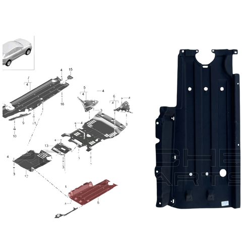 Underbody Radiator Splash Shield 95b825206 Porsche Macan 2014-2018 ...