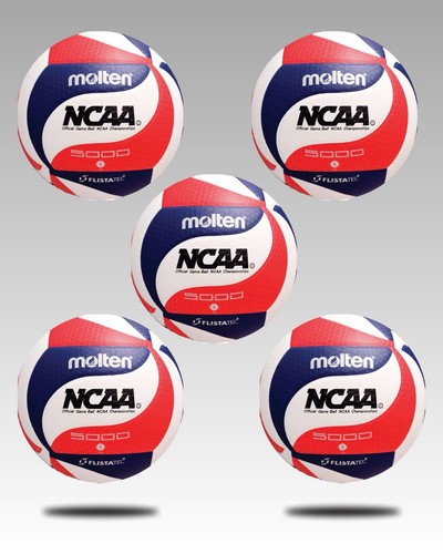 Molten V5M5000-3N Flistatec NCAA Volleyball Red/White/Blue PACK OF 5 ...