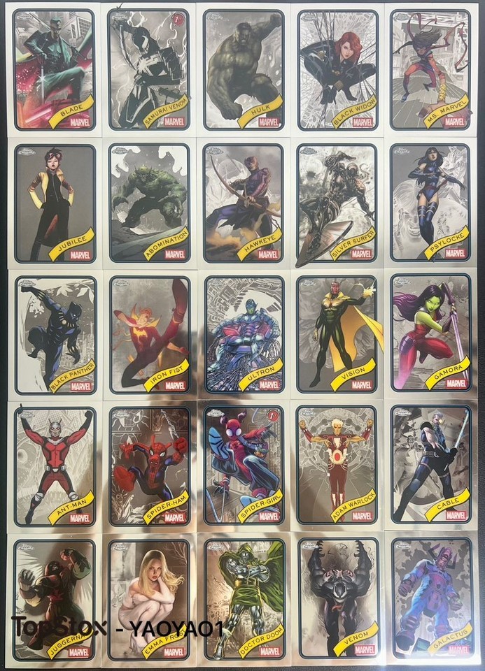 2025 Topps Chrome Marvel Complete Base #1 Full Set 1-200 Spider Man ...