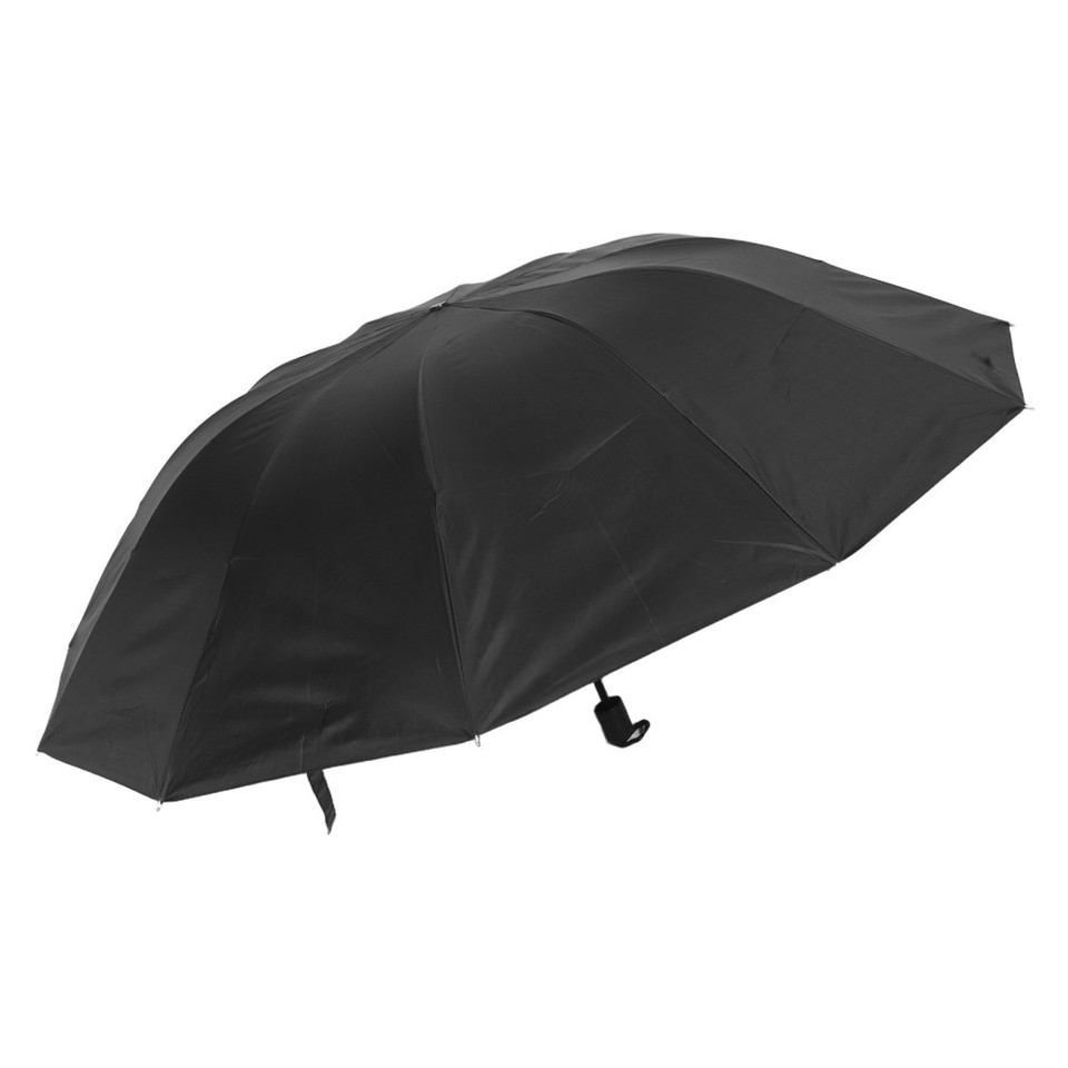 Enlarged Folding Umbrella Foldable Black Heavy Duty Multi Person Rain ...