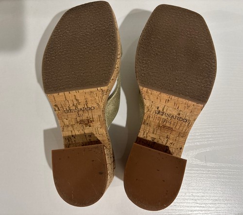 Bernardo Gold Jolie Leather Platform Sandals Size 10M | eBay