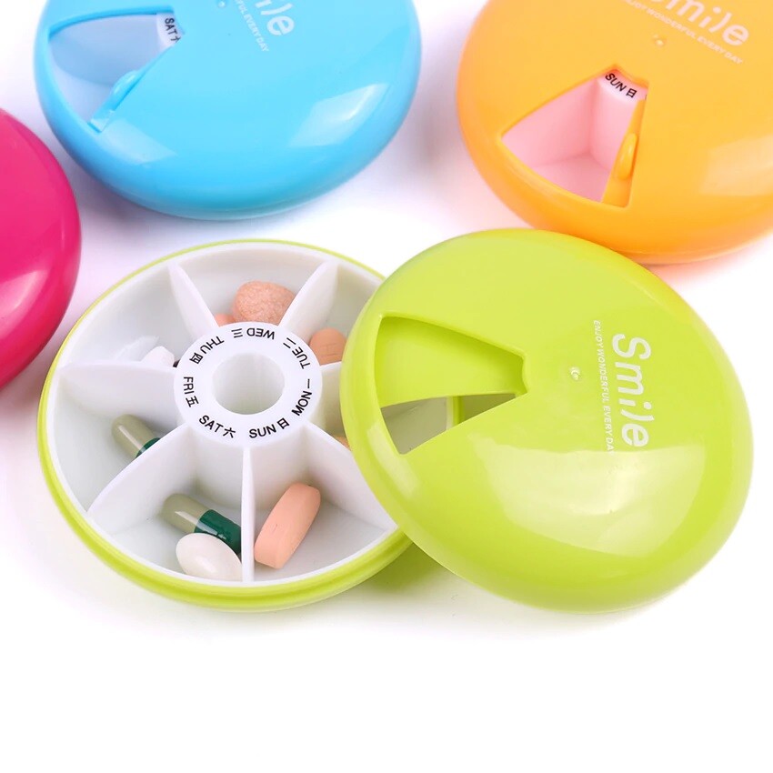 Rotating 7 Days Weekly Tablet Pill Medicine Box Holder Storage ...