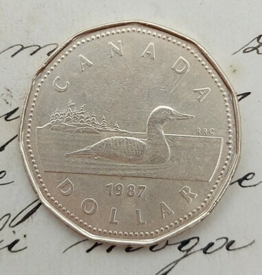 1 Dollars 1987. - Elizabeth II Regina, Canadian coins, Original coin ...