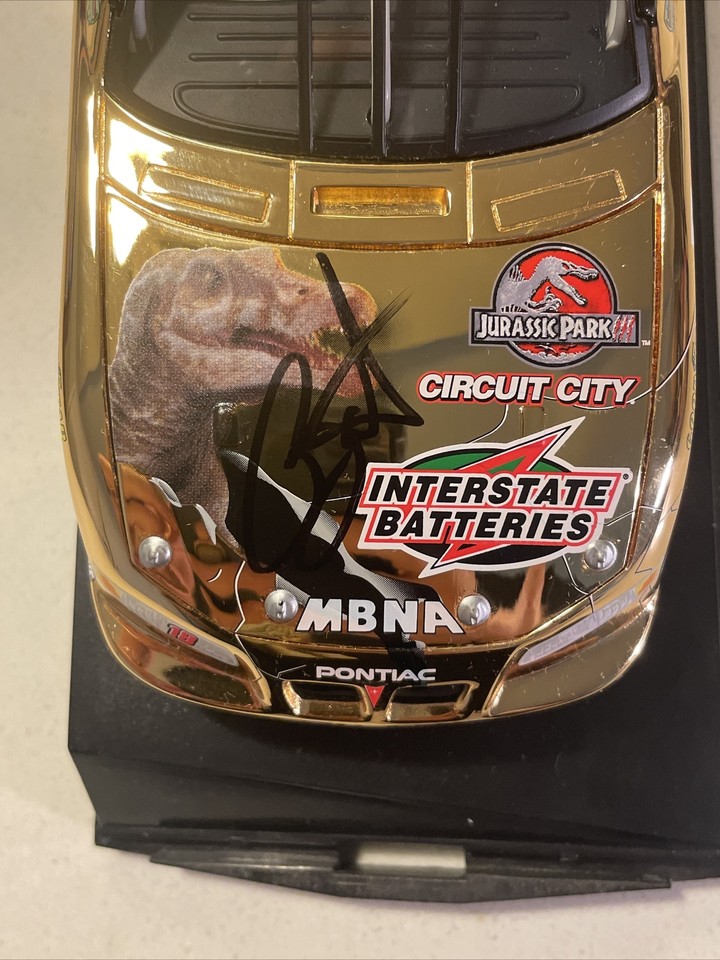 #18 Bobby Labonte AUTOGRAPHED 24K Gold 2001 Jurassic Park Pontiac 1 ...