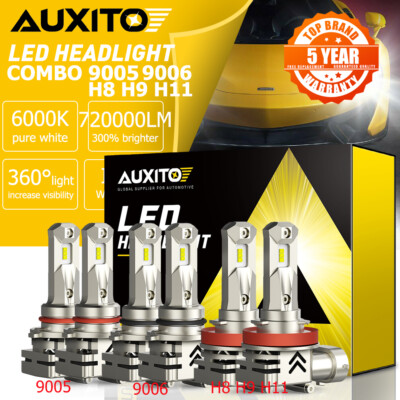 9005 9006 H11 LED Combo Headlight Fog Light Kit High Low Beam Bulb White 6000K | eBay