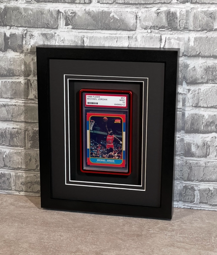 BLACK SHADOW BOX FOR PSA CARD WITH BLACK MATS & ALUMINUM SLAB- NICE 3D ...